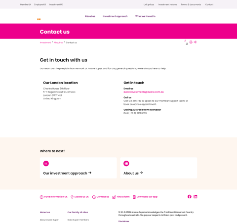 Contact us | Investments